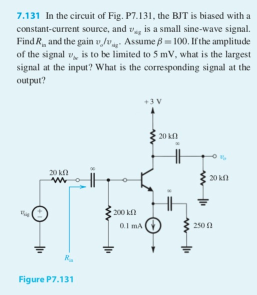 Solved 7.131 In the circuit of Fig. P7.131, the BJT is | Chegg.com