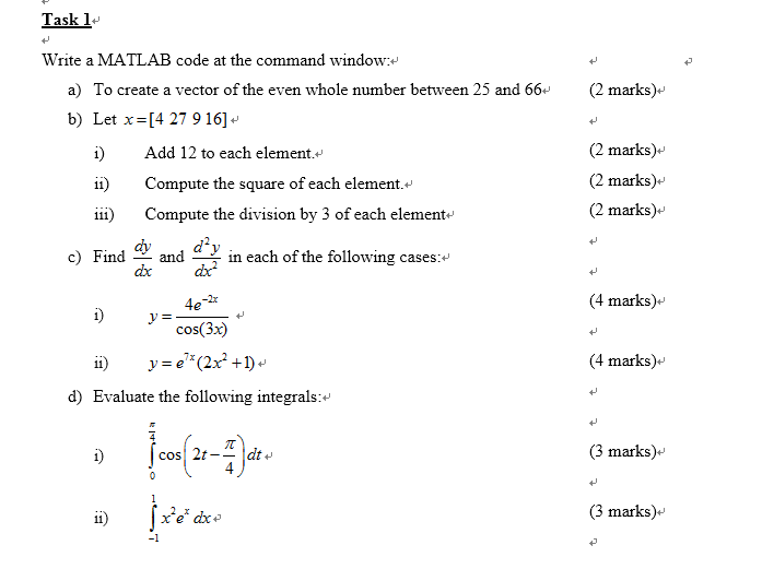 Solved Write A Matlab Code At The Command Window A To 7383