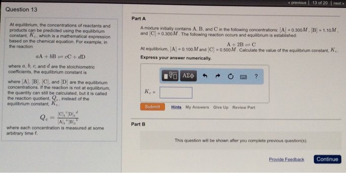 Solved Part A A Mixture initially contains A,B, and C in the | Chegg.com