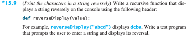 Solved Write a recursive function that displays a string | Chegg.com