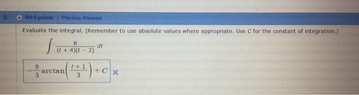 Solved Evaluate the integral (Remember to use absolute | Chegg.com