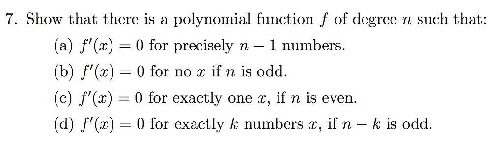 Solved 7. Show that there is a polynomial function f of | Chegg.com