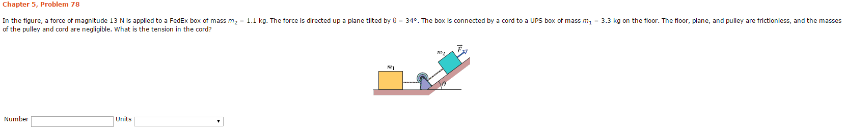 Solved In the figure, a force of magnitude 13 N is applied | Chegg.com