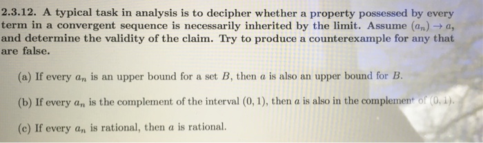 Solved A typical task in analysis is to decipher whether a | Chegg.com