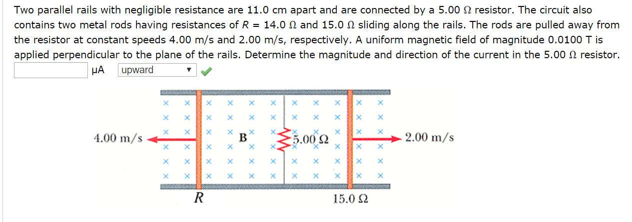 Solved Two parallel rails with negligible resistance are | Chegg.com