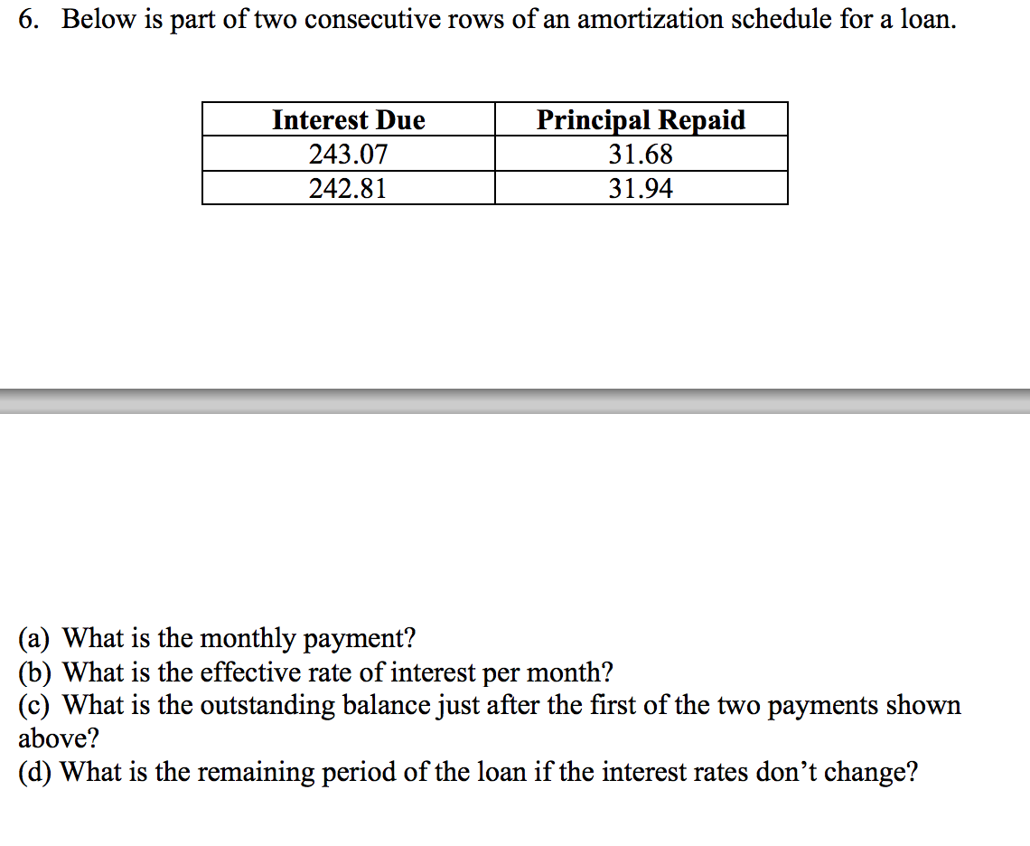 Solved Below is part of two consecutive rows of an | Chegg.com