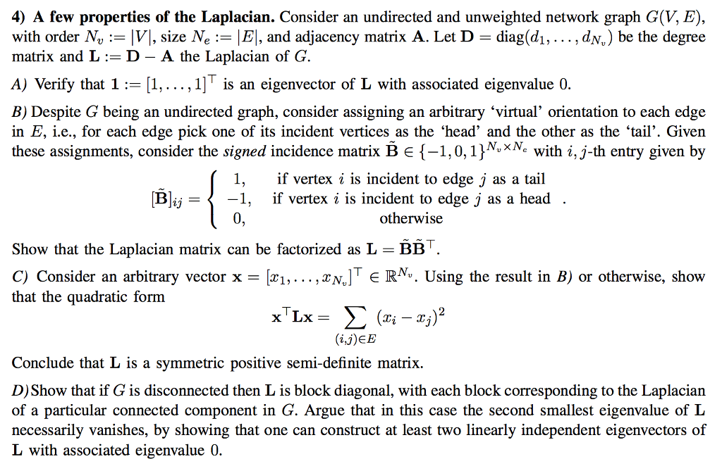 Consider an undirected and unweighted network graph | Chegg.com