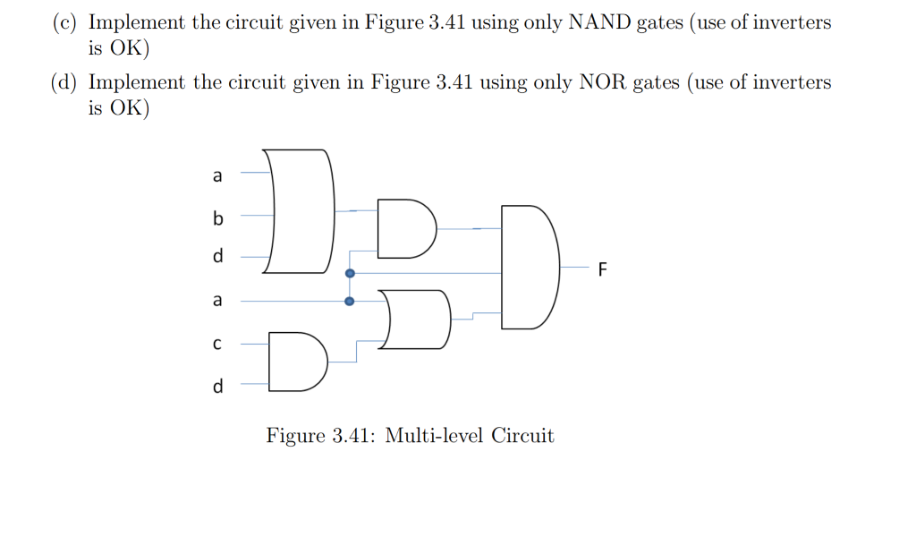 Solved (c) Implement the circuit given in Figure 3.41 using | Chegg.com
