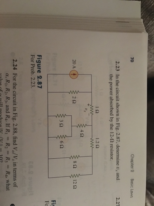 Solved In the circuit shown in Fig. 2.87. determine v_x and | Chegg.com