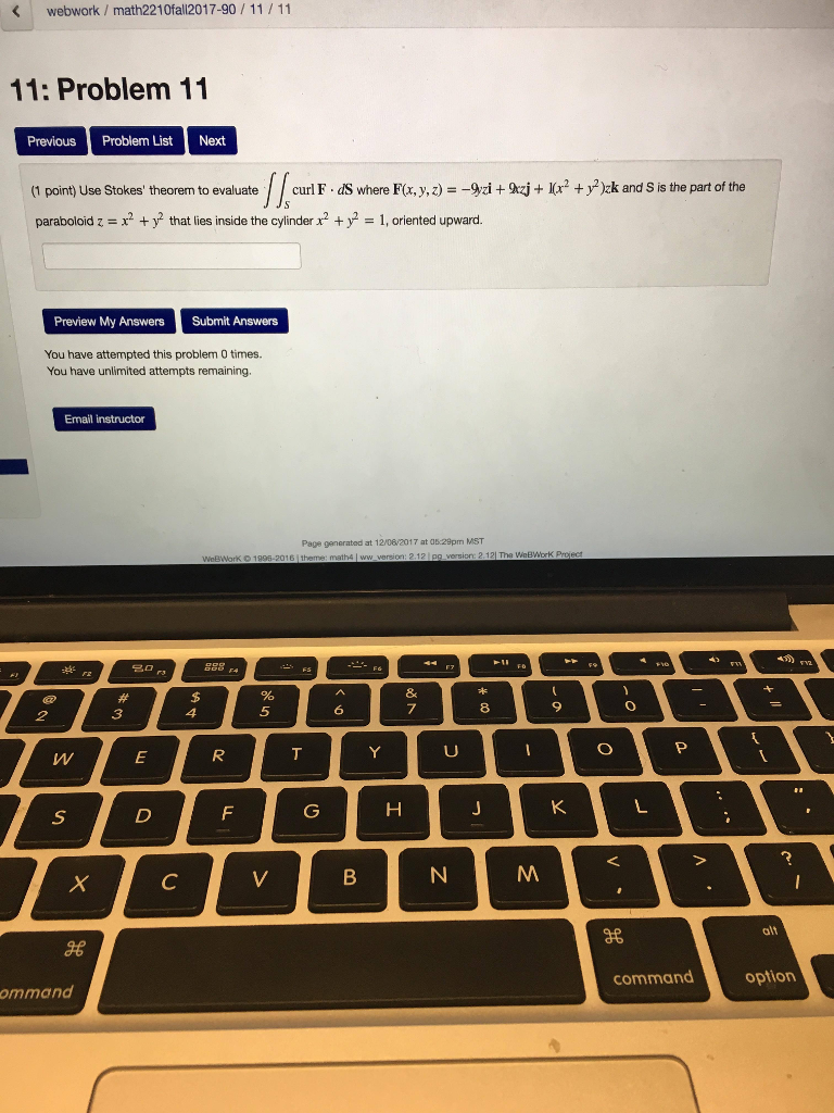 Solved webwork/ math2210fal2017-90/ 11/11 11: Problem 11 | Chegg.com