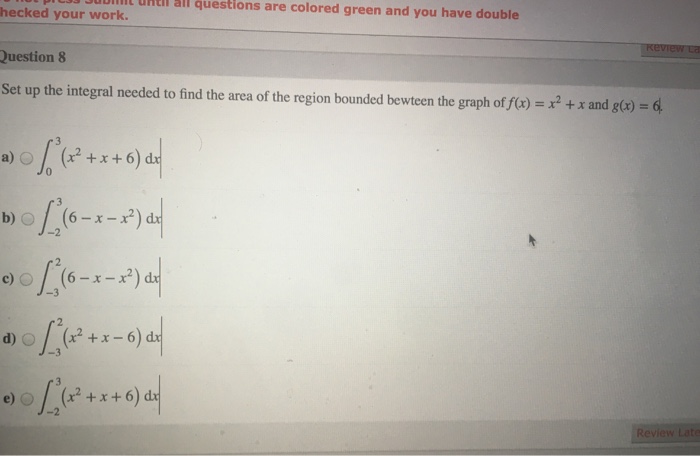 Solved Set up the integral needed to find the area of the | Chegg.com