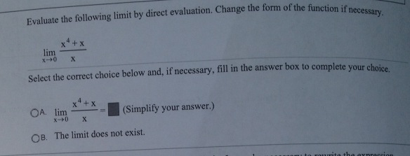 Solved Evaluate the following limit by direct evaluation. | Chegg.com