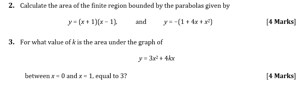 Solved 2. Calculate the area of the finite region bounded by | Chegg.com