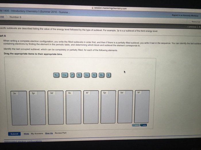 Solved session.master M 1405 - Introductory Chemistry I | Chegg.com
