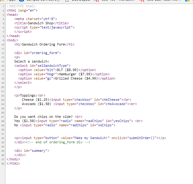 Solved The Assignment Modify the following web document: | Chegg.com