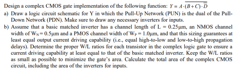 Solved Design a complex CMOS gate implementation of the | Chegg.com