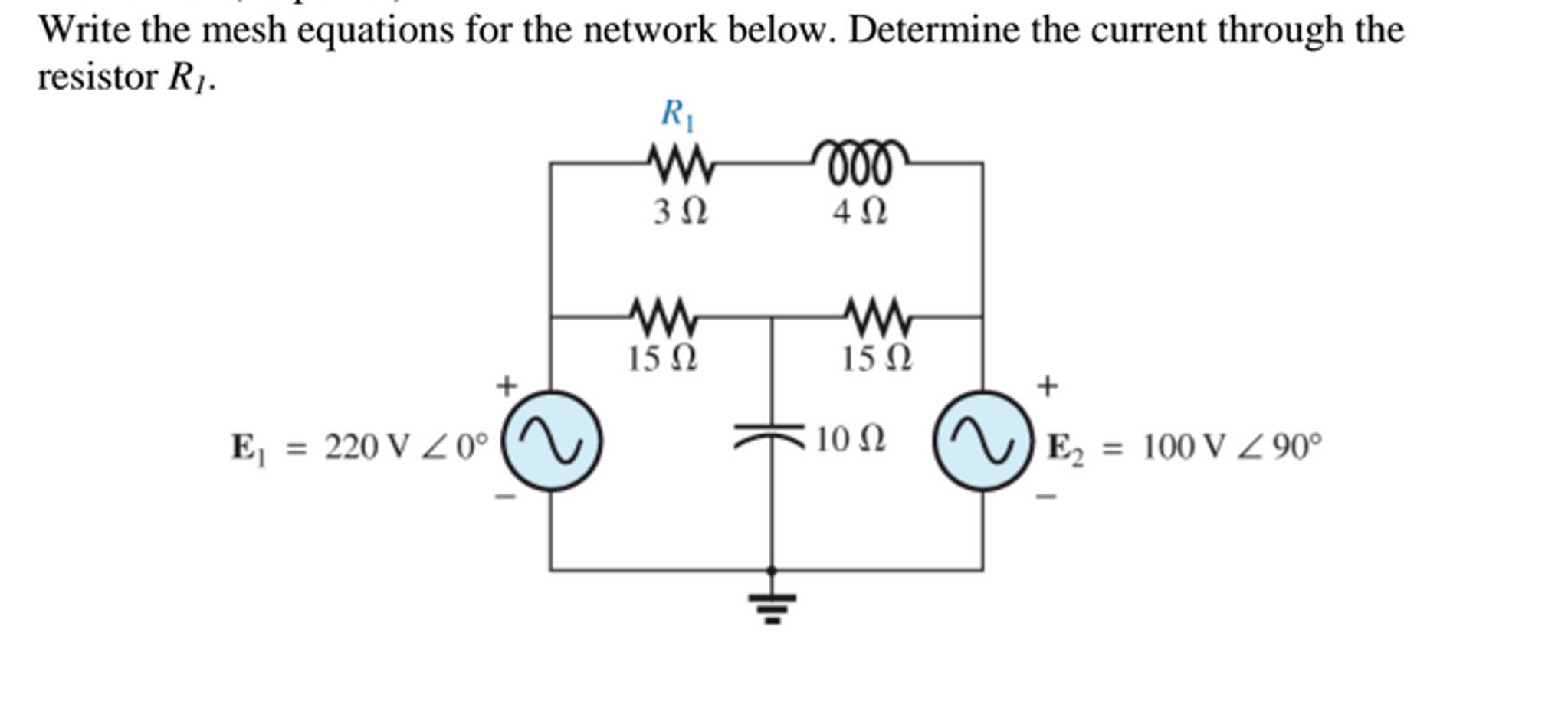 Solved Write the mesh equations for the network below. | Chegg.com