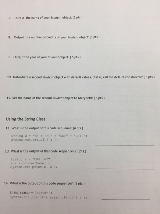 Solved 1. A class can have more than one constructor (true | Chegg.com