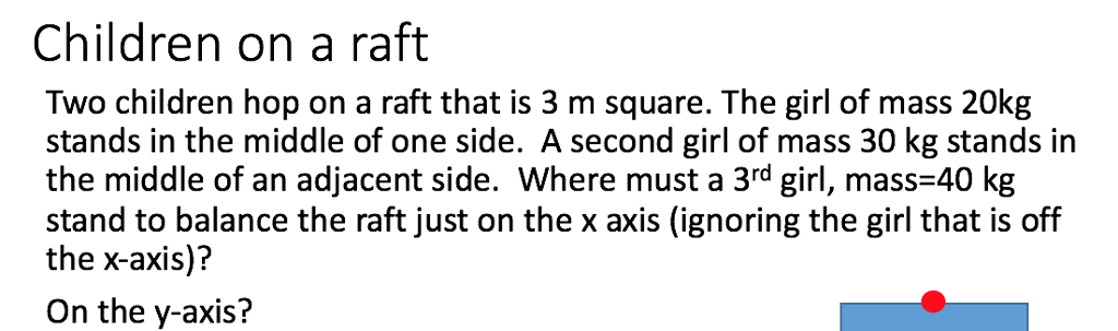 Solved Children on a raft Two children hop on a raft that is | Chegg.com