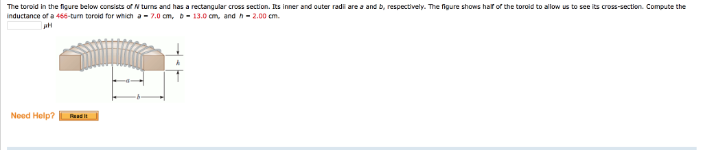 Solved The toroid in the figure below consists of N turns | Chegg.com