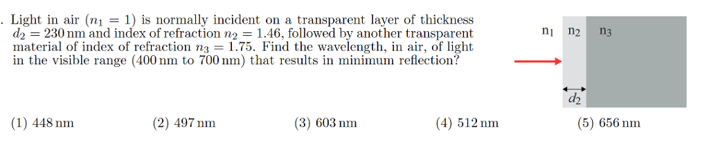 Solved Light in air (ni - 1) is normally incident on a | Chegg.com