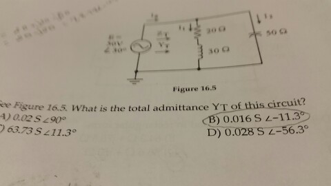 Solved See Figure 16.5 What is the total admittance YT of | Chegg.com