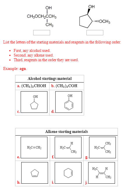 Solved From the lists of available starting materials and | Chegg.com