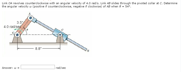 Solved Link OA revolves counterclockwise with an angular | Chegg.com