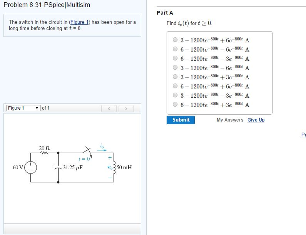 Solved The switch in the circuit in (Figure 1) has been open | Chegg.com