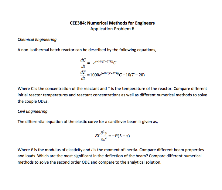 Solved A non-isothermal batch reactor can be described by | Chegg.com