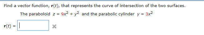 Solved Find a vector function, r(t), that represents the | Chegg.com
