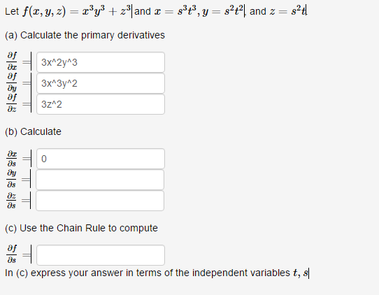 Solved z 3a,3 25 and 3 3 y 8 2,2 and 2 Let f(z, y, z) (a) | Chegg.com