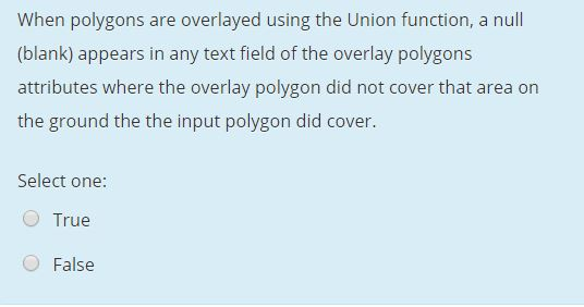 Solved When polygons are overlayed using the Union function, | Chegg.com
