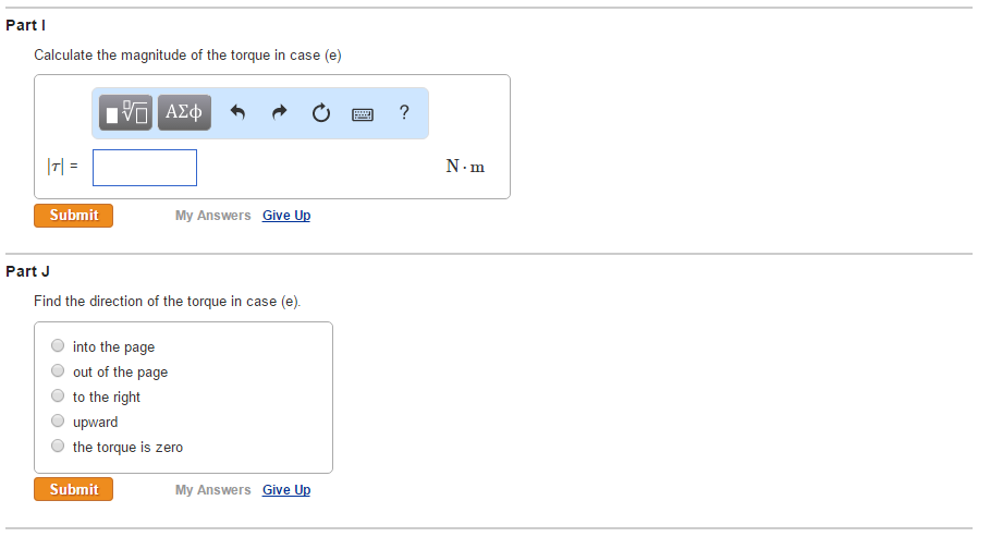 Solved Item 1 Part A Calculate the torque (magnitude and | Chegg.com