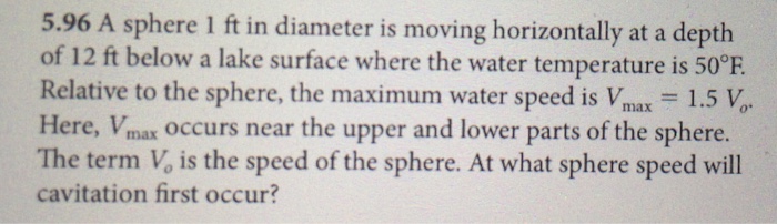 Solved A sphere 1 ft in diameter is moving horizontally at a | Chegg.com