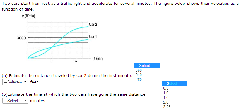 Solved Two cars start from rest at a traffic light and | Chegg.com