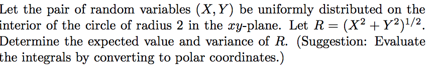 Solved Let the pair of random variables (X,Y) be uniformly | Chegg.com