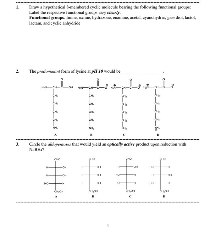 Solved 1. Draw a hypothetical 8-membered cyclic molecule | Chegg.com