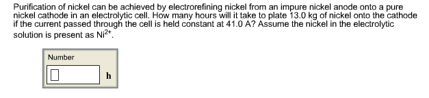 Solved Purification of nickel can be achieved by | Chegg.com
