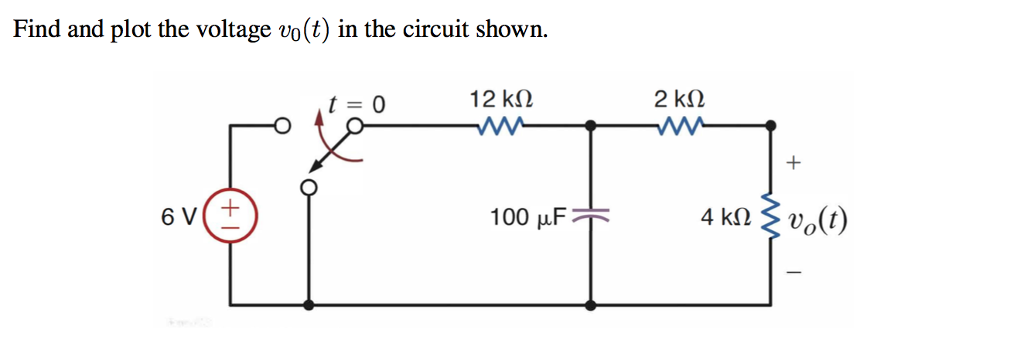 Solved Find and plot the voltage v_0(t) in the circuit | Chegg.com