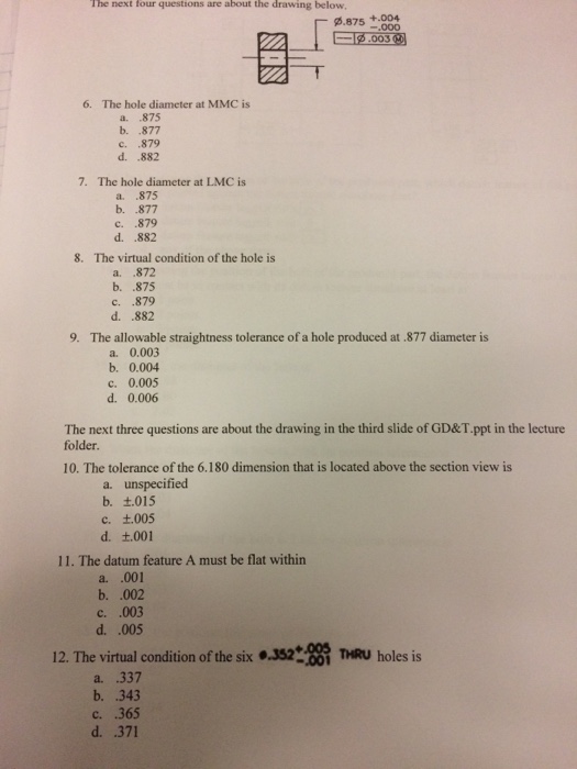 Solved 1. The true position of a feature from specified | Chegg.com