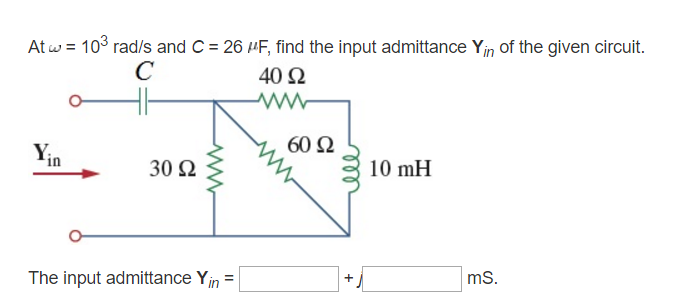 Solved At formula439.mml = 103 rad/s and C = 26 | Chegg.com