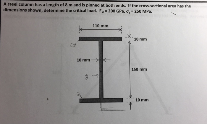 Solved A steel column has a length of 8 m and is pinned at | Chegg.com