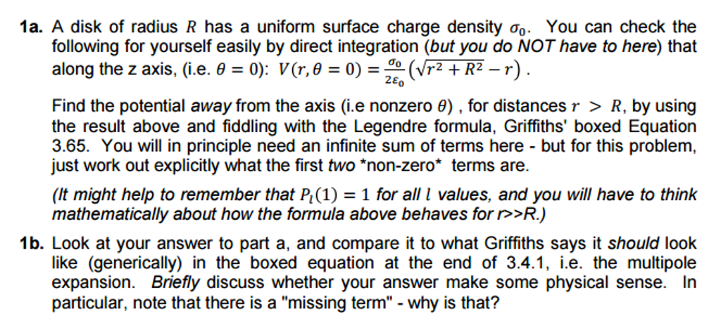 Solved A disk of radius R has a uniform surface charge | Chegg.com