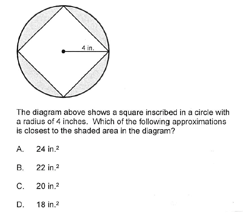 Solved 4 in The diagram above shows a square inscribed in a | Chegg.com