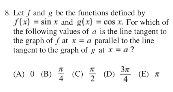 Solved 8. Let f and g be the functions defined by ,f(x) = | Chegg.com