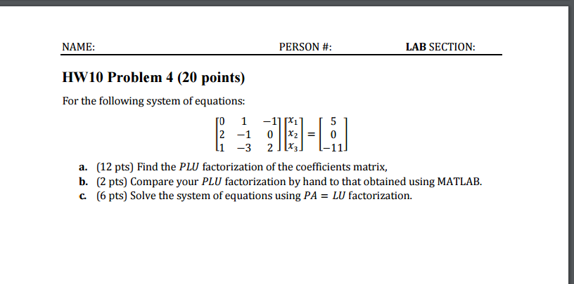 For the following system of equations: [0 2 1 1 -1 | Chegg.com