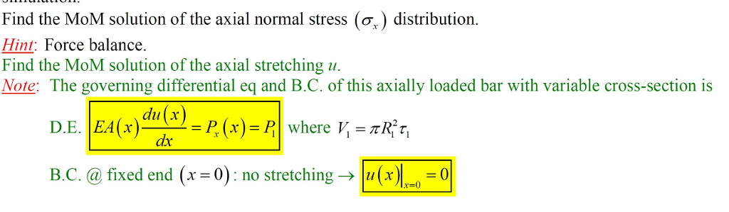 Solved Figure below shows a truncated concial bar length L | Chegg.com