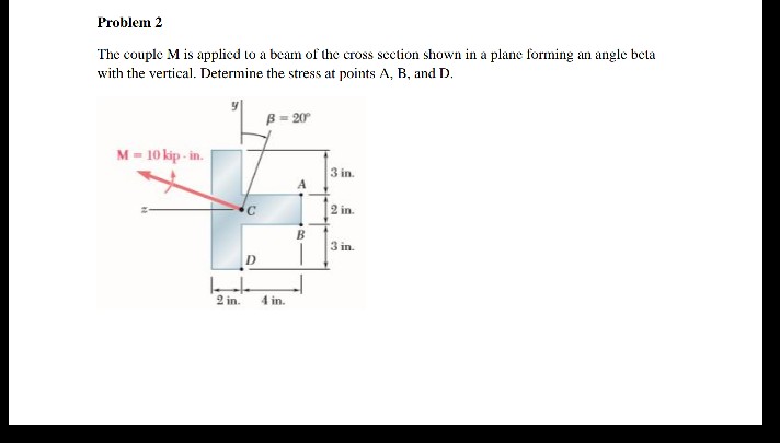 Solved Problem 2 The couple M is applied to a beam of the | Chegg.com