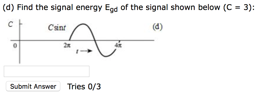 Solved (a) Find the signal energy Ega of the signal shown | Chegg.com